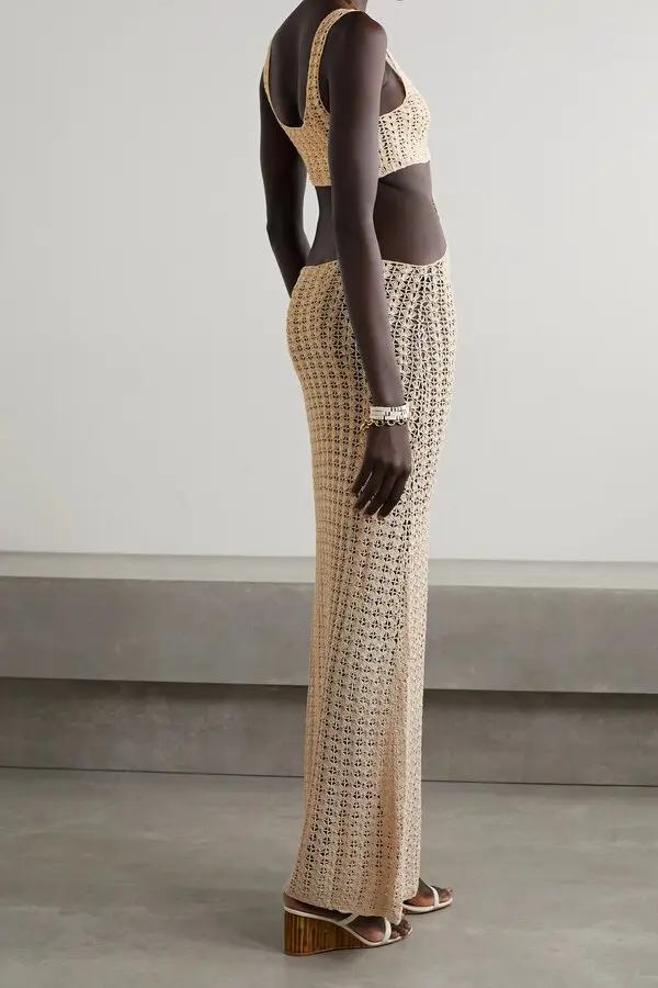Cult Gaia Tyra Cutout Crochet-knit Maxi Dress