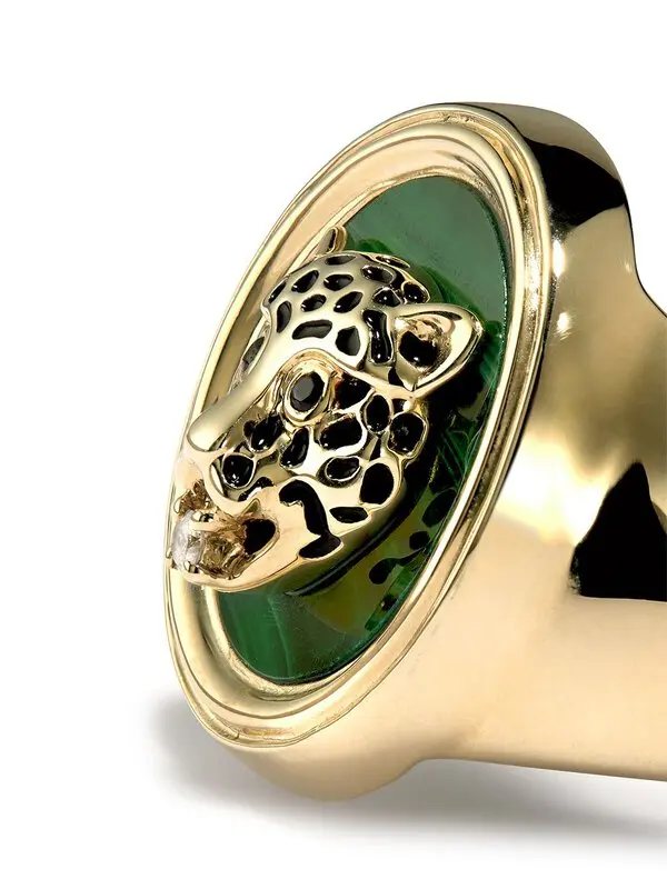Yvonne Léon 9kt Yellow Leopard Signet Ring