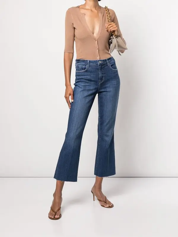 L'Agence Kendra Cropped Flare Jeans