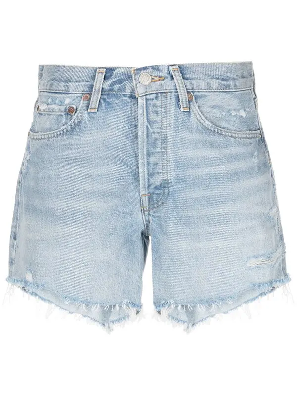 AGOLDE Parker High-waisted Denim Shorts - Blue