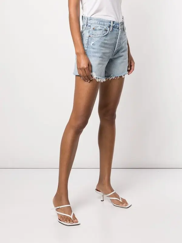 AGOLDE Parker High-waisted Denim Shorts - Blue