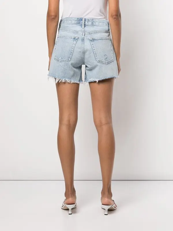 AGOLDE Parker High-waisted Denim Shorts - Blue