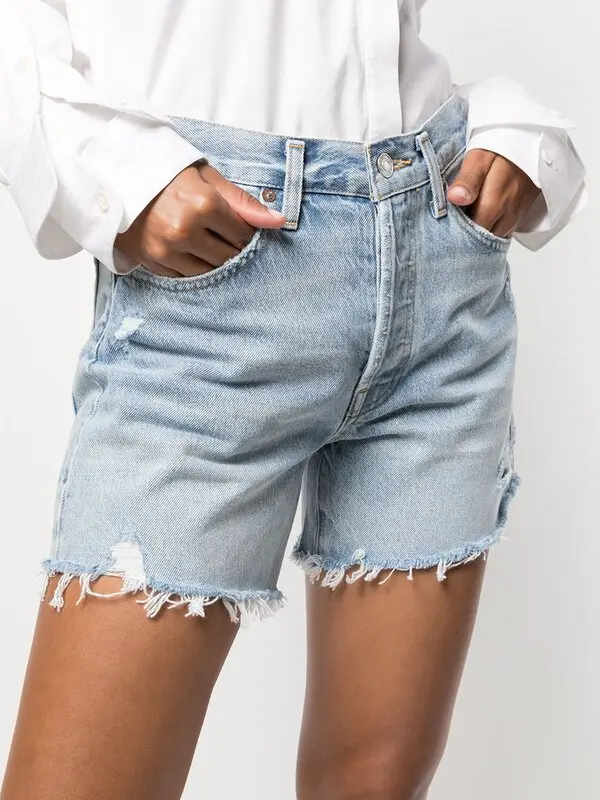 AGOLDE Parker High-waisted Denim Shorts - Blue