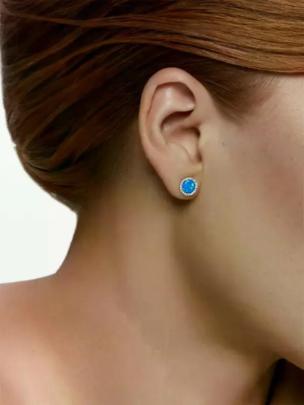 Mateo 14k Yellow Diamond And Opal Stud Earrings - Gold