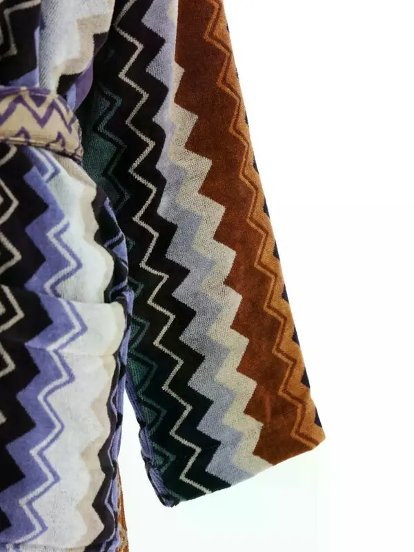 Missoni Giacomo Belted Hooded Bathrobe - Blue