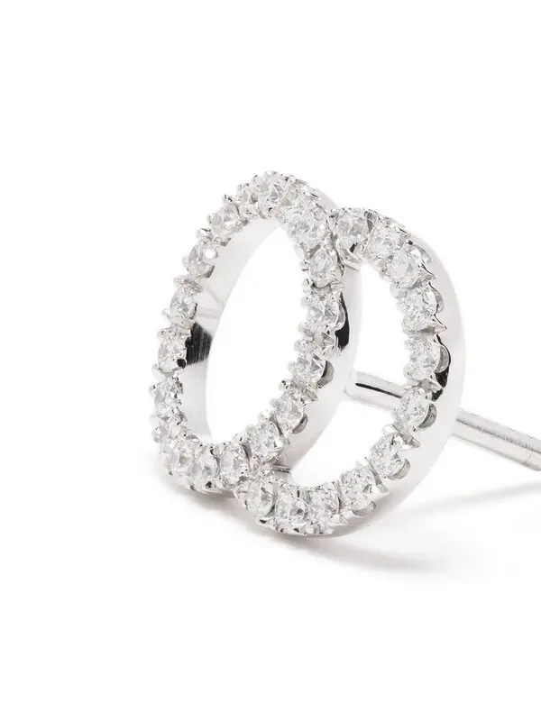 COURBET 18kt Recycled White Gold Celeste Large Pavé Laboratory-grown Diamond Stud Earrings - Silver