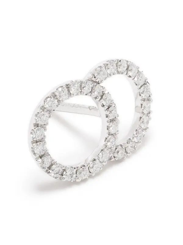COURBET 18kt Recycled White Gold Celeste Large Pavé Laboratory-grown Diamond Stud Earrings - Silver