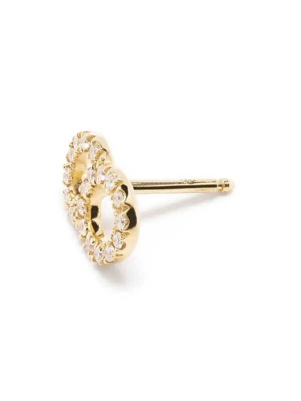 COURBET 18kt Recycled Yellow Celeste Diamond Mono Stud Earring - Gold