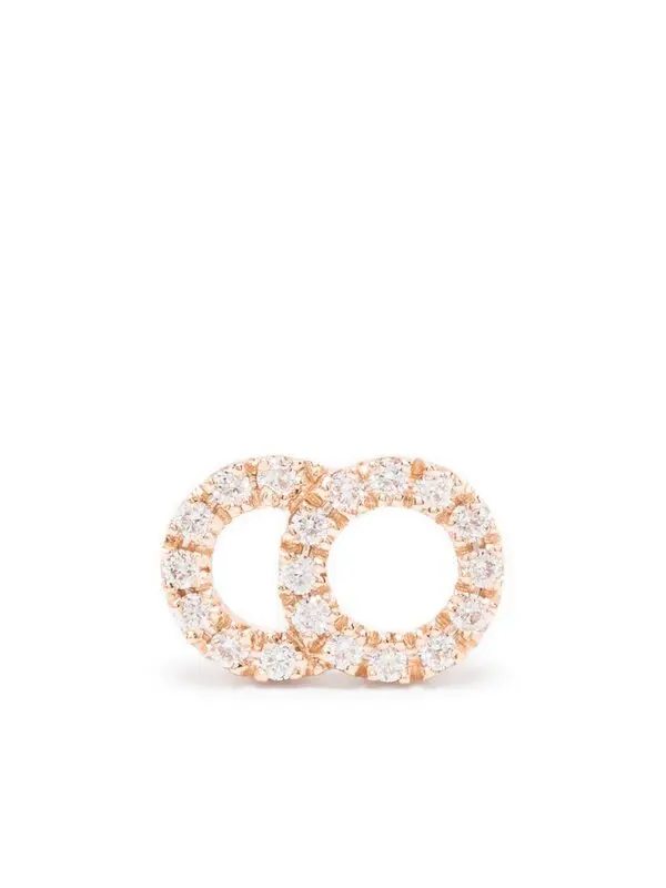 COURBET 18kt Recycled Rose Gold Celeste Small Laboratory-grown Diamond Pave Mono Stud Earring - Pink