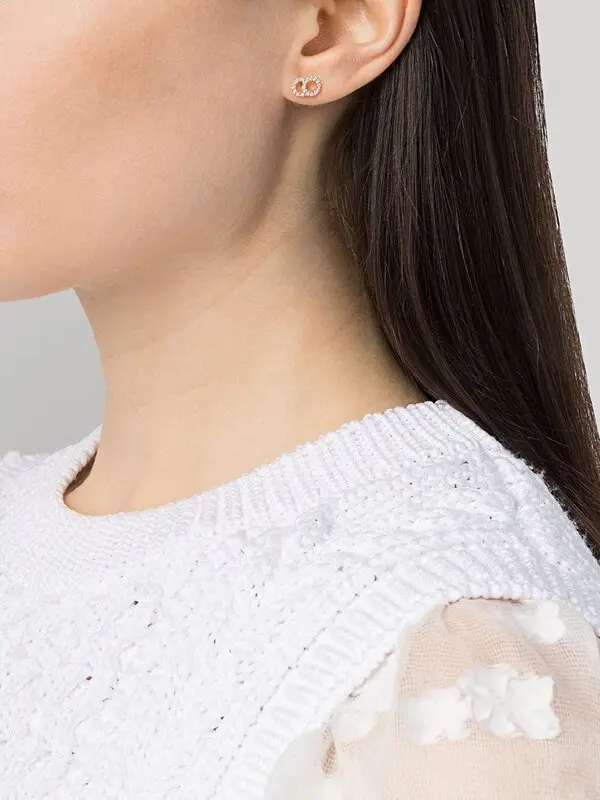 COURBET 18kt Recycled Rose Gold Celeste Small Laboratory-grown Diamond Pave Mono Stud Earring - Pink