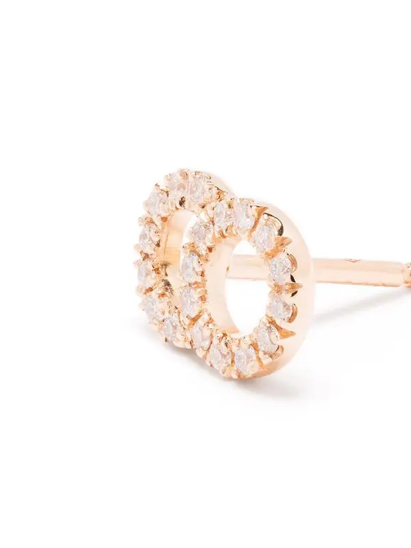 COURBET 18kt Recycled Rose Gold Celeste Small Laboratory-grown Diamond Pave Mono Stud Earring - Pink
