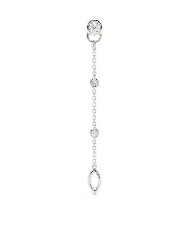COURBET 18kt Recycled White Gold Laboratory-grown Diamond Mono Hanging Earring - Silver
