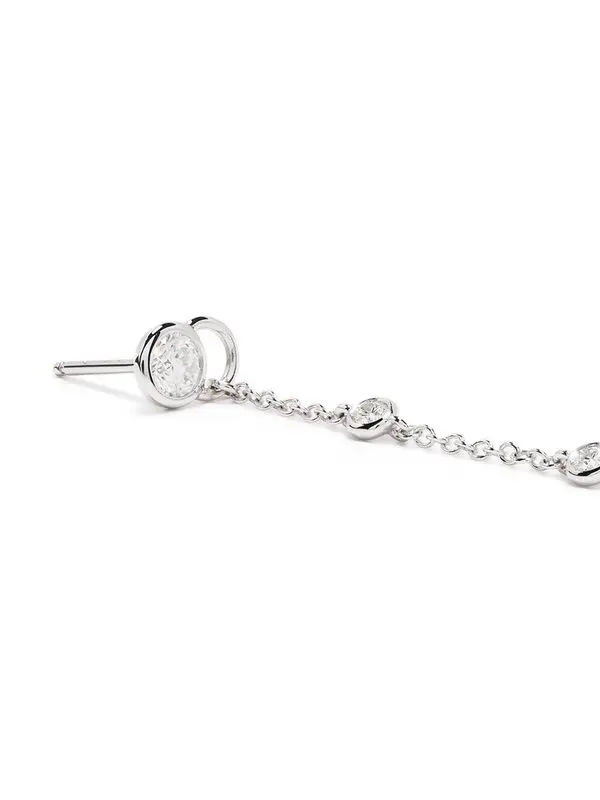 COURBET 18kt Recycled White Gold Laboratory-grown Diamond Mono Hanging Earring - Silver