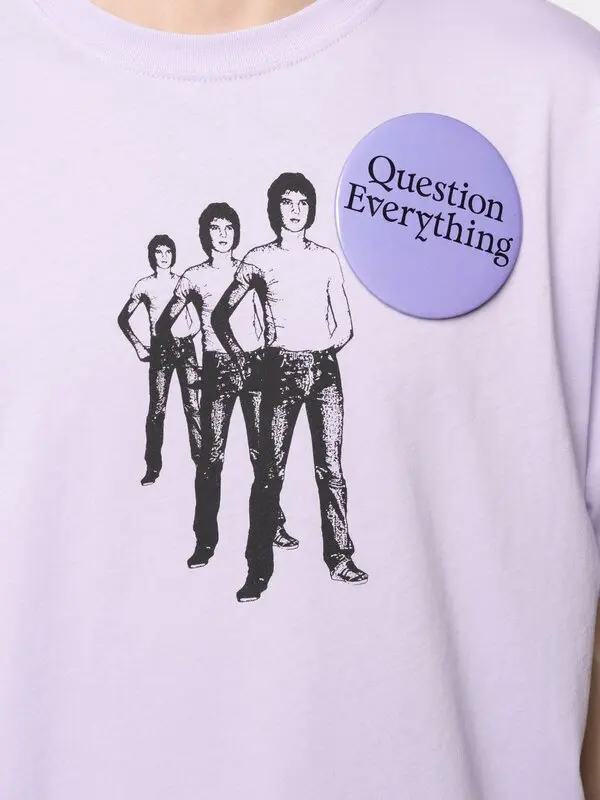Raf Simons Question Everything Badge-detail T-shirt