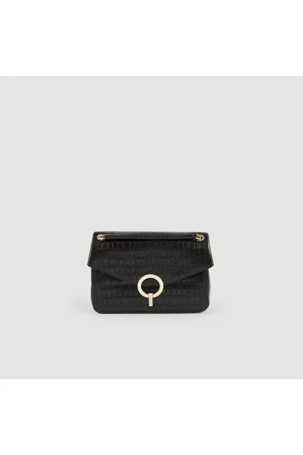 Sandro Yza Embossed Leather Handbag