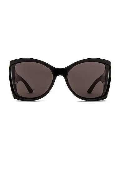 Balenciaga Void Butterfly Sunglasses In Black - Shiny Black  display picture 1