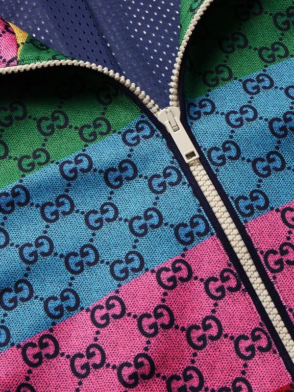 1*1様 GUCCI カラフルストライプジャケット Gucci Striped Logo-Print Tech-Jersey Track Jacket - Multi