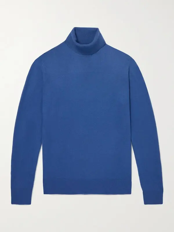 Loro Piana Dolcevita Slim-fit Baby Cashmere Rollneck Sweater - Blue