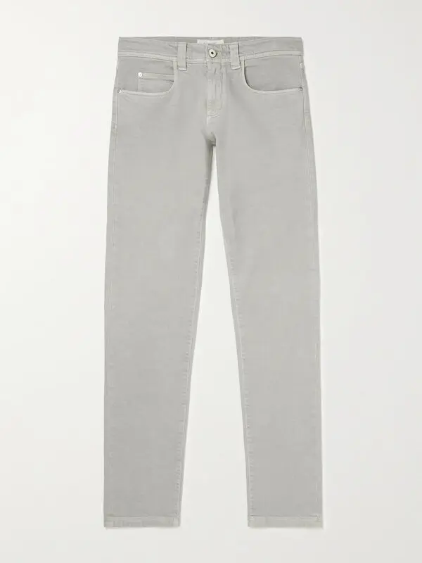 Loro Piana Slim-fit Stretch-denim Jeans - Gray