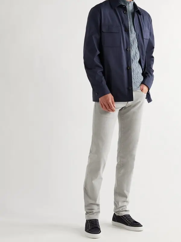 Loro Piana Slim-fit Stretch-denim Jeans - Gray
