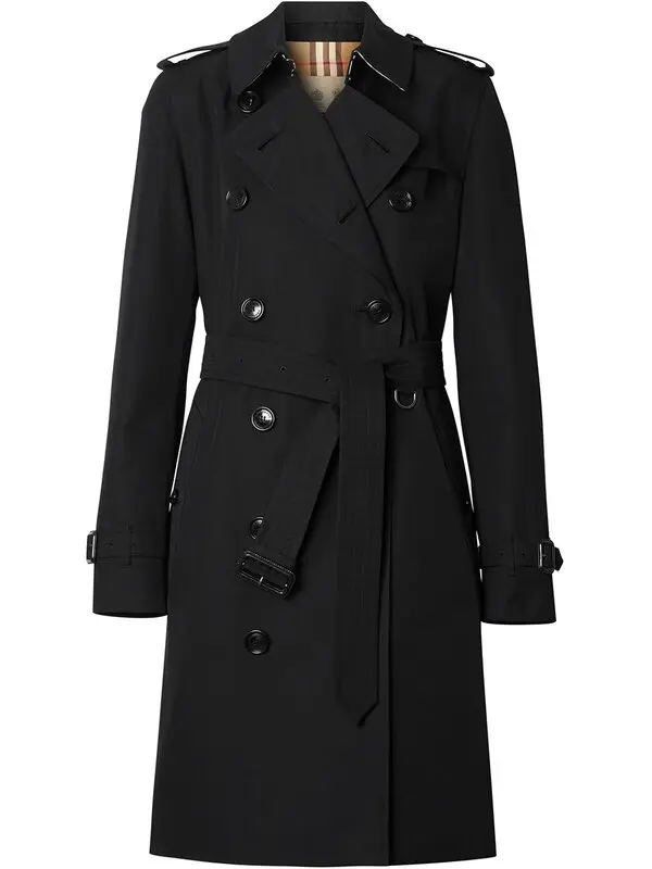 Burberry The Mid-length Kensington Heritage Trench - Black