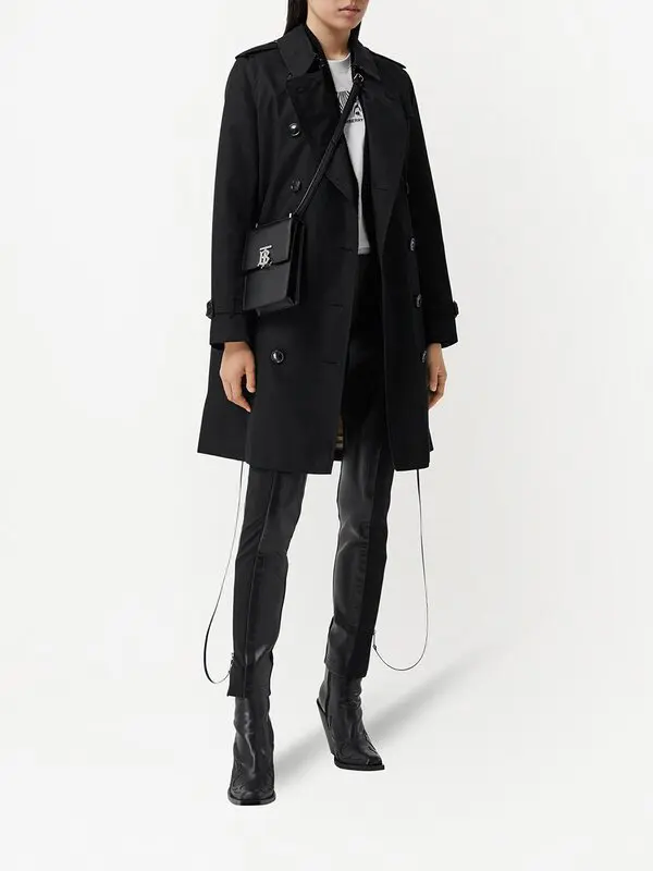 Burberry The Mid-length Kensington Heritage Trench - Black