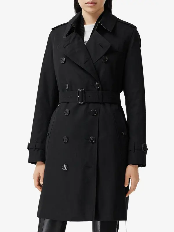 Burberry The Mid-length Kensington Heritage Trench - Black