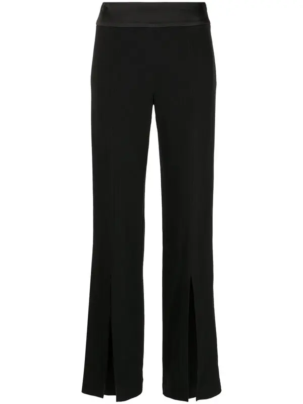 Simkhai Crepe Straight-leg Trousers - Black