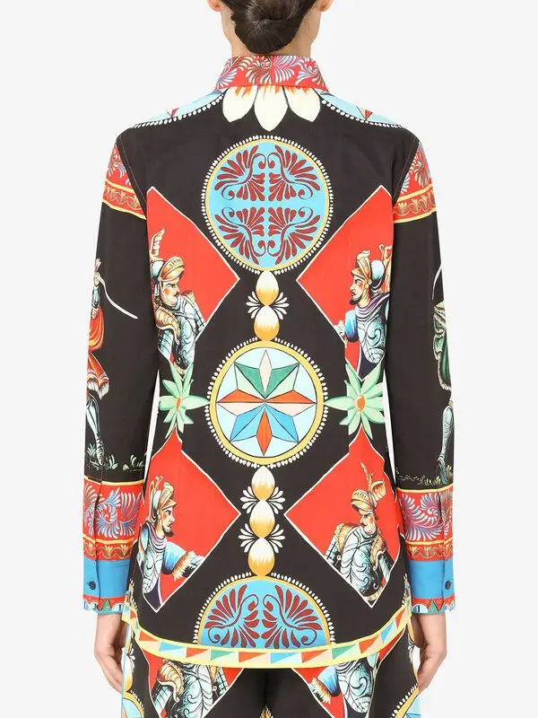 Dolce & Gabbana Carretto-print Poplin Shirt