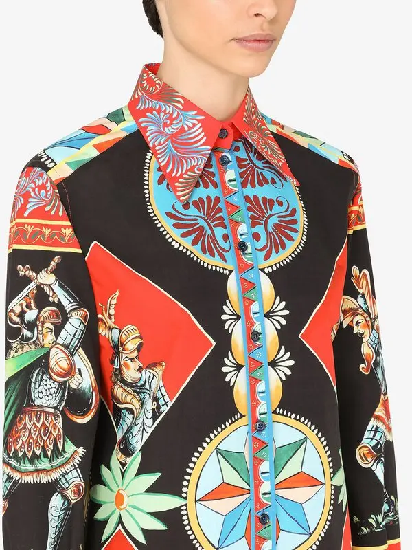Dolce & Gabbana Carretto-print Poplin Shirt
