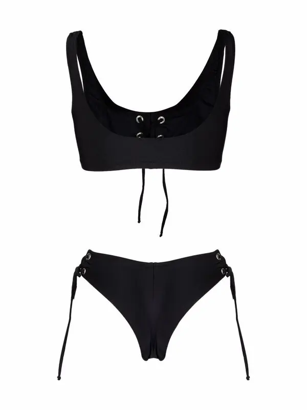 NOIRE SWIMWEAR Lattice-strap Metallic Bikini Set
