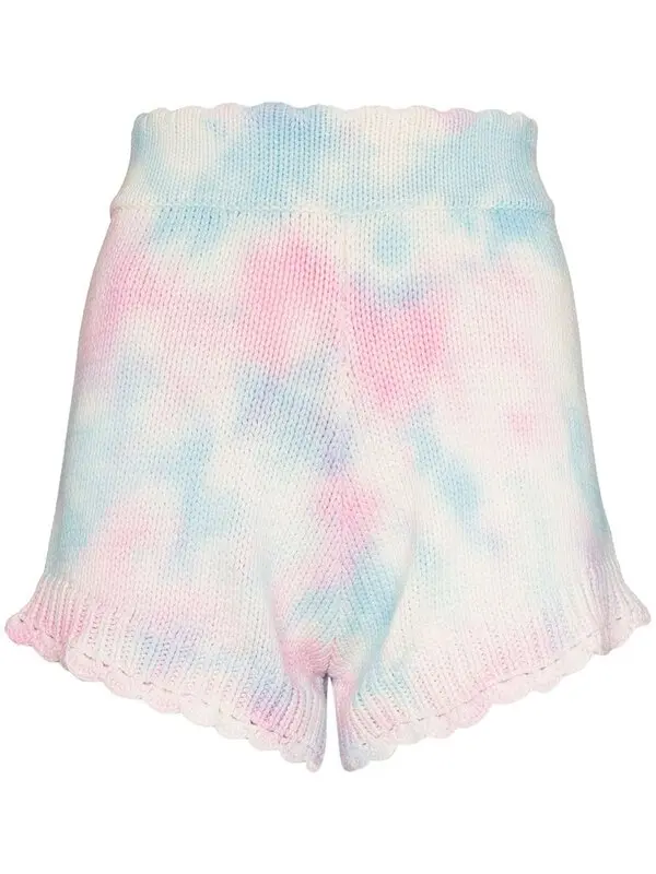 LoveShackFancy Karissa Knitted Tie-dye Shorts