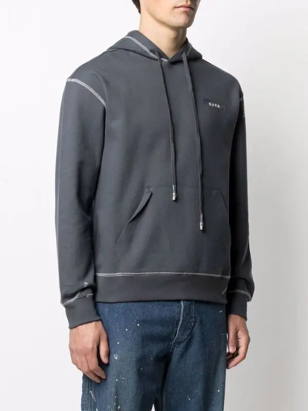 ADER ERROR Charcoal Cotton-blend Hooded Sweatshirt
