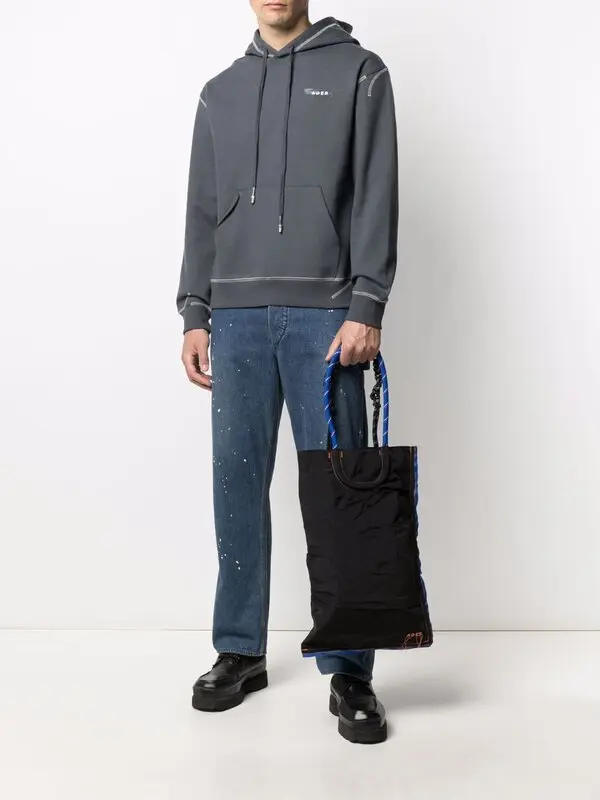 ADER ERROR Charcoal Cotton-blend Hooded Sweatshirt