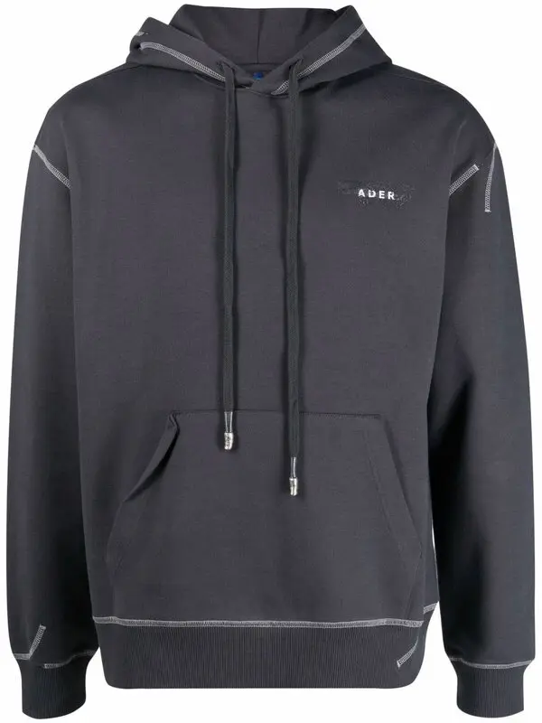 ADER ERROR Charcoal Cotton-blend Hooded Sweatshirt