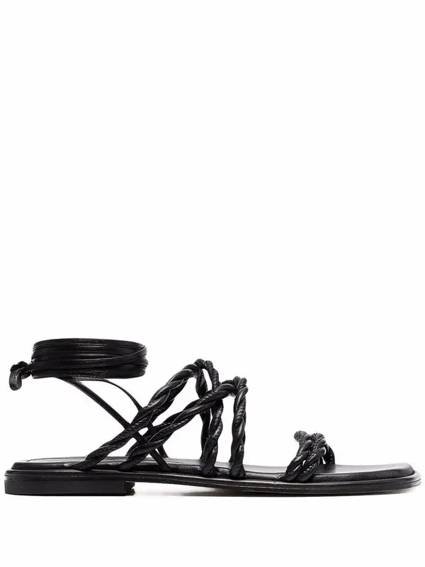 STUART WEITZMAN Calypso Flat Sandals - Black