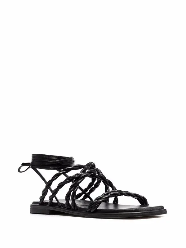 STUART WEITZMAN Calypso Flat Sandals - Black