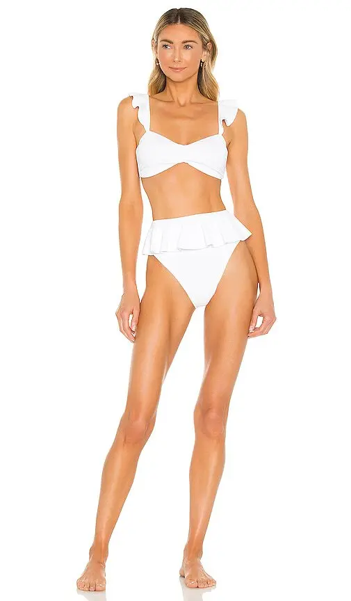 Beach Riot Daisy Bikini Bottom - White