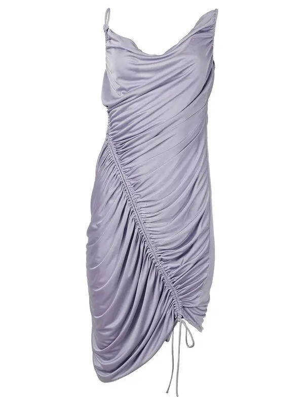bottega purple dress Bottega Veneta Technical Satin Jersey Dress, Lilac - Purple