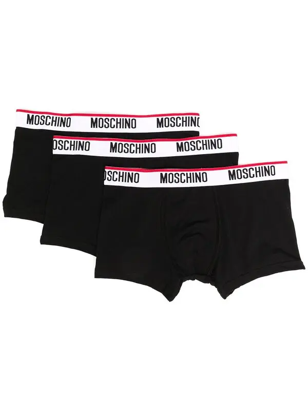 Moschino Logo Waistband Boxers Set - Black