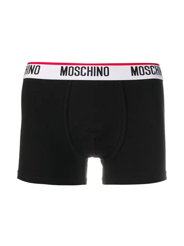 Moschino Logo Waistband Boxers Set - Black