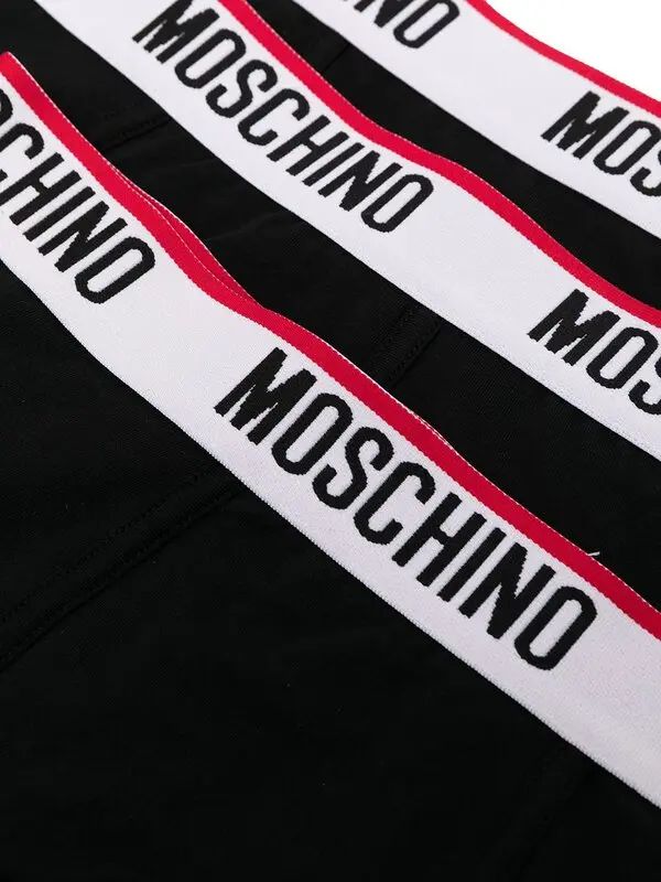 Moschino Logo Waistband Boxers Set - Black