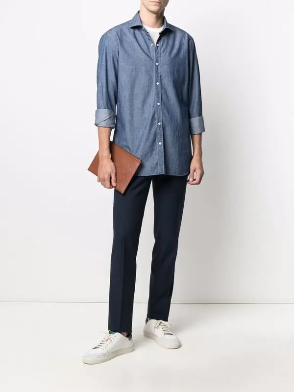 Incotex Tailored Cotton Trousers - Blue