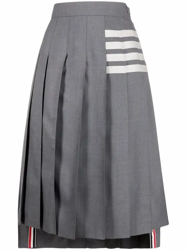 Thom Browne Pleated Kilt Skirt - Grey