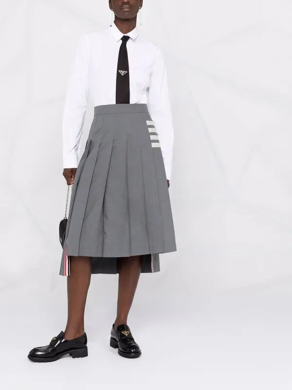 Thom Browne Pleated Kilt Skirt - Grey