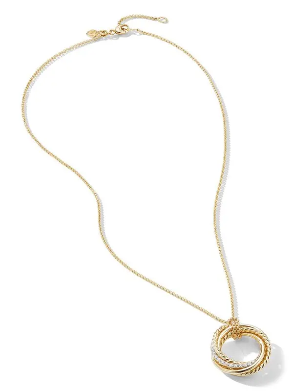 David Yurman 18kt Yellow Crossover Diamond Necklace - Gold