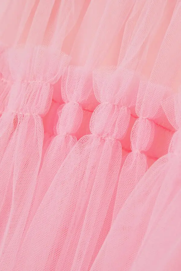 strapless open back dress SSYS The Penelope Colorblock Collared Sleeveless Dress In Hot Pink