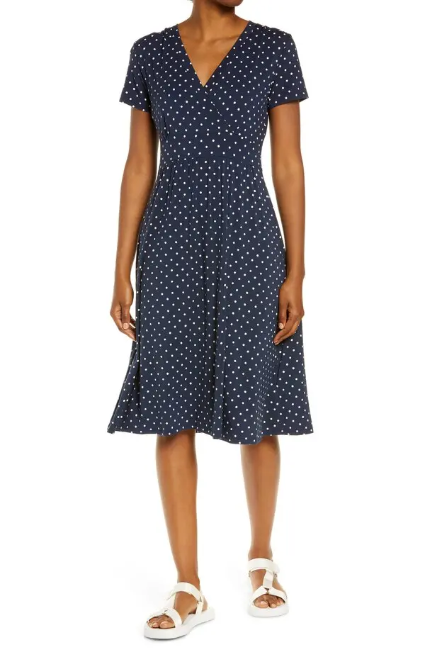 L.L.Bean Knit A-Line Dress - Blue | Editorialist
