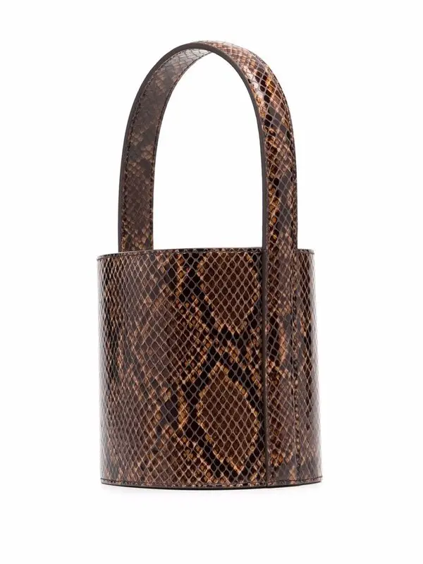 Staud Snake-effect Leather Bucket Bag