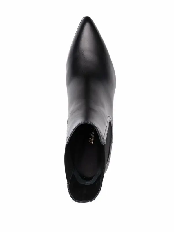 FERRAGAMO Logo-embossed Heel Chelsea Boots